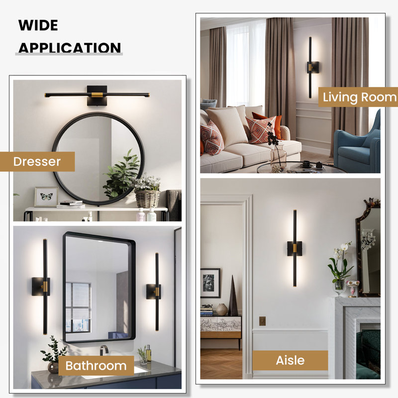 Ivy Bronx Fiza Vanity Light Fixture LED (Horizontal and Vertical ...