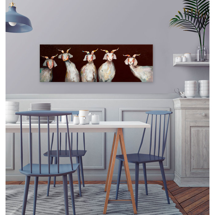 Wrought Studio '5 Goats' - Wrapped Canvas Print & Reviews | Wayfair