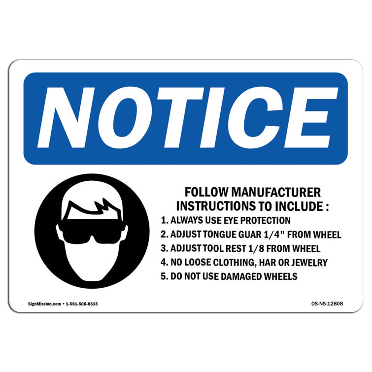 SignMission Follow Manufacturer Instructions Sign with Symbol | Wayfair