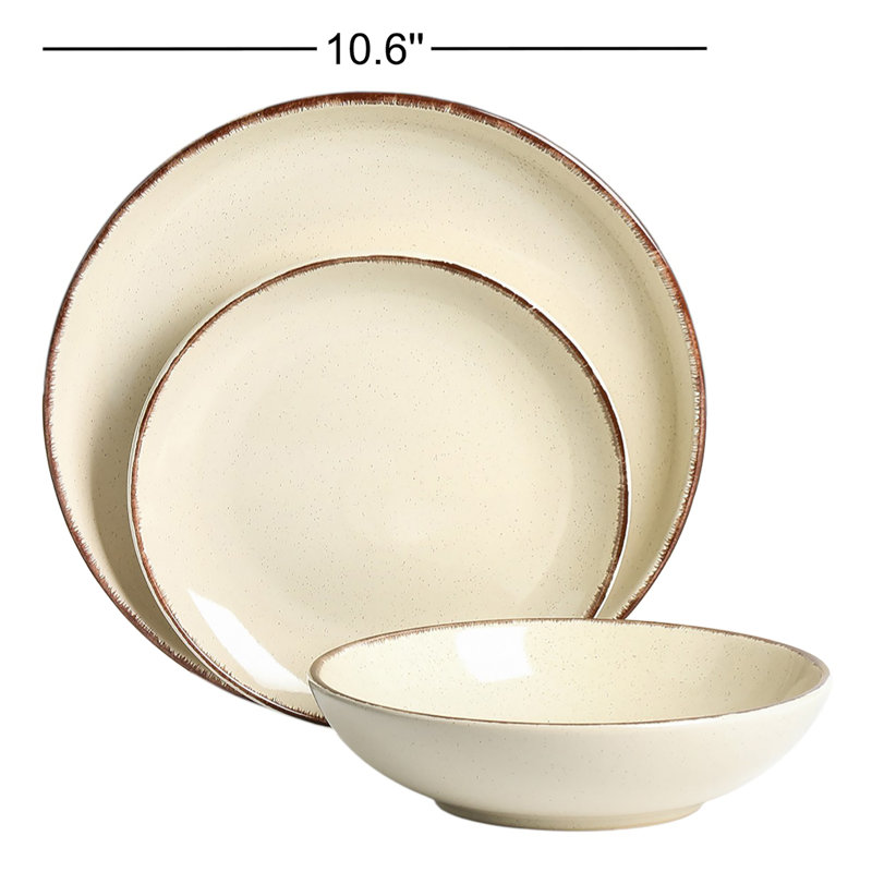 Earth & Clay Heath 12-Piece Dinnerware Set Stoneware & Reviews | Joss ...
