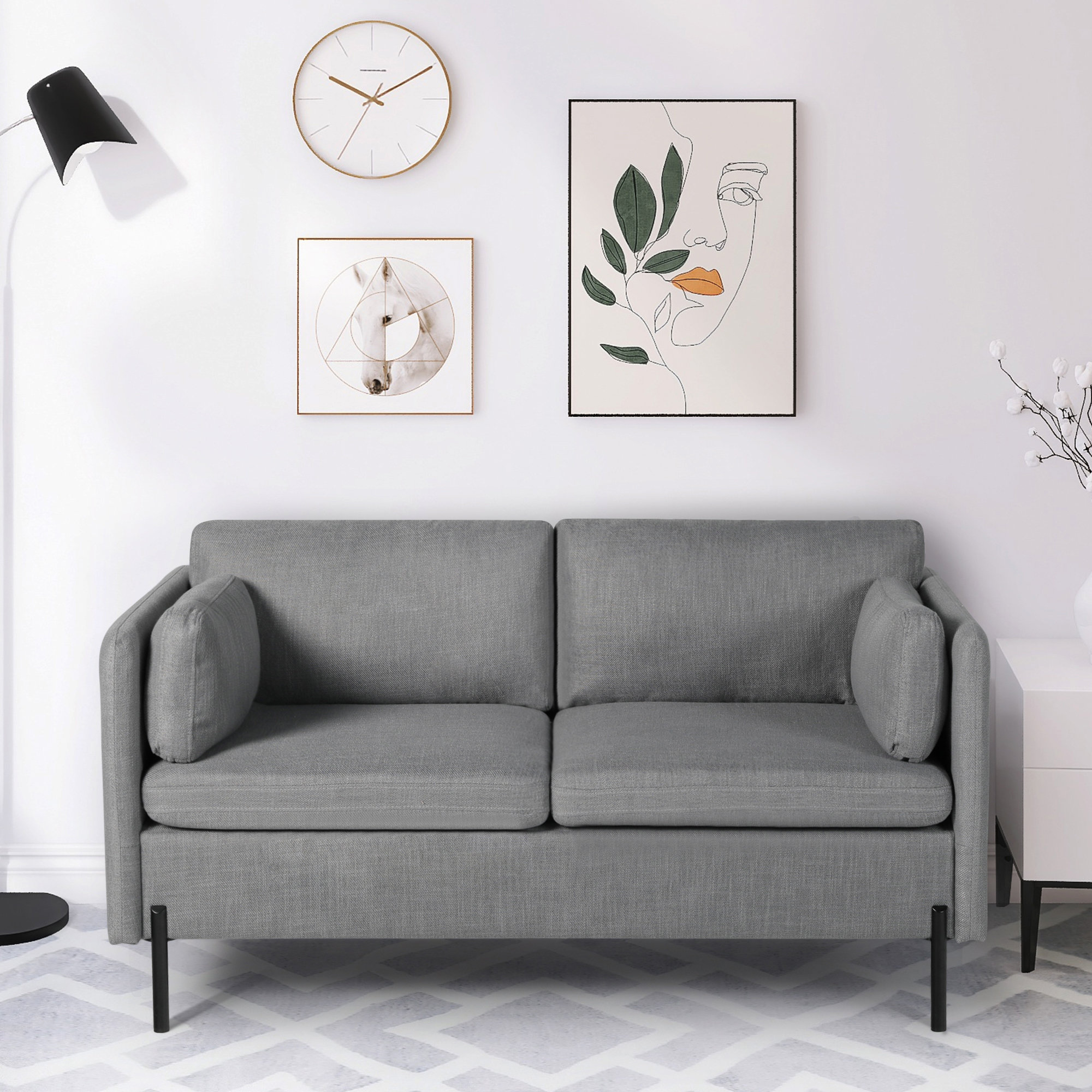 Latitude Run® Colisha 54.33'' Linen Square Arm Sofa & Reviews - Wayfair ...