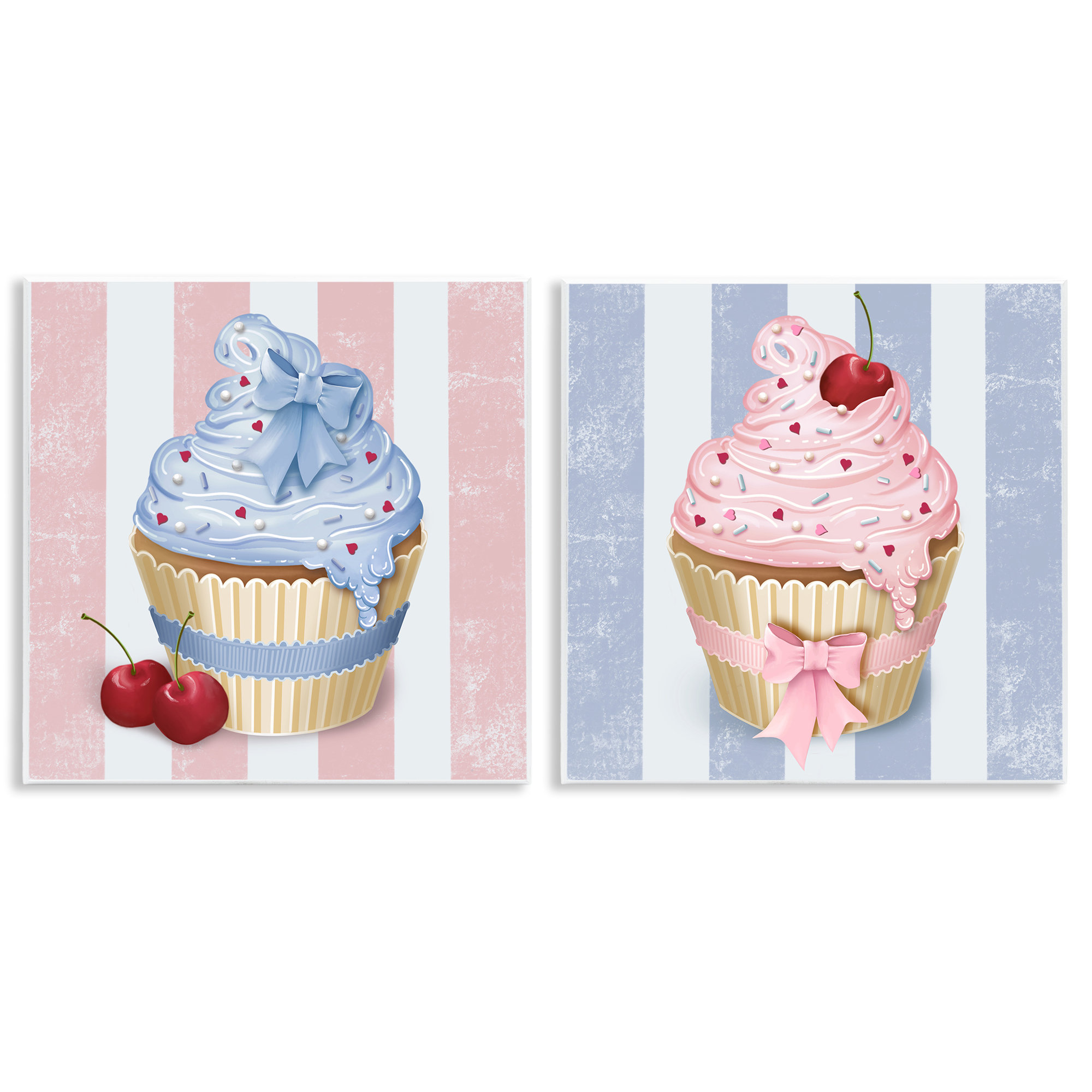 Ophelia & Co. Pink & Blue Cupcakes 2pc Wall Plaque Set, design by Lori ...