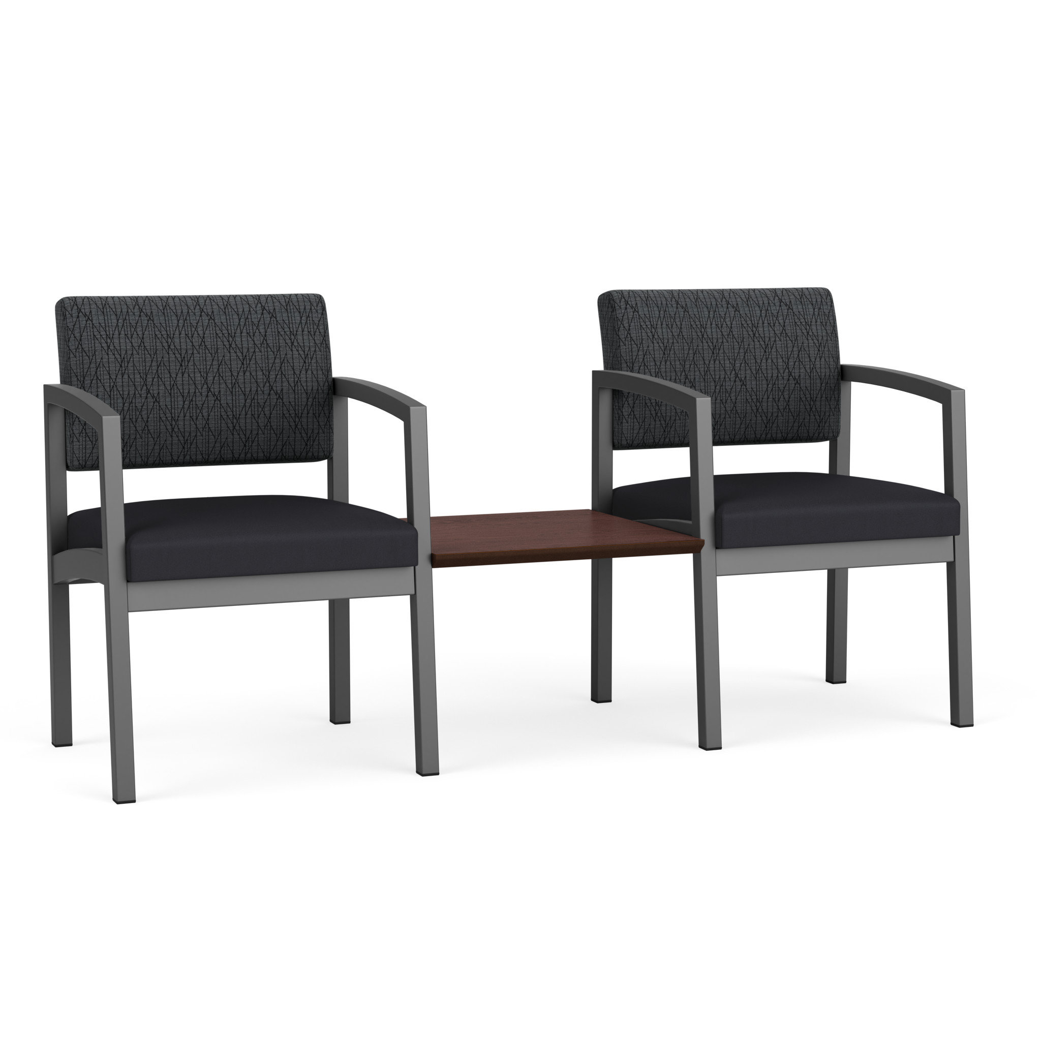 Lesro Lenox Steel Waiting Reception 2 Seat Tandem Metal Frame with ...