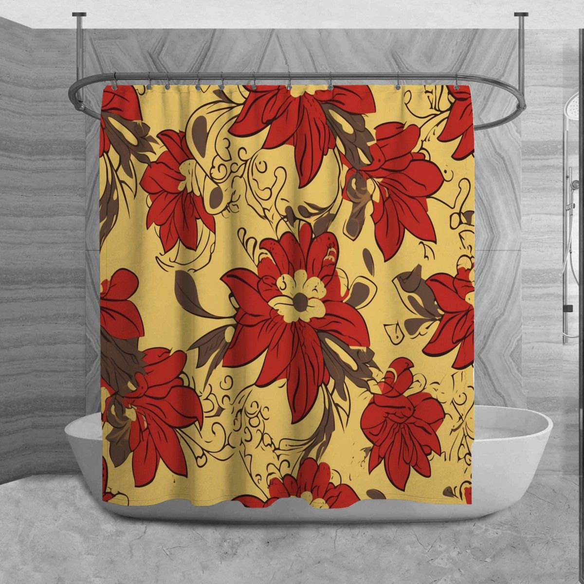 East Urban Home Quindarious Floral Shower Curtain | Wayfair
