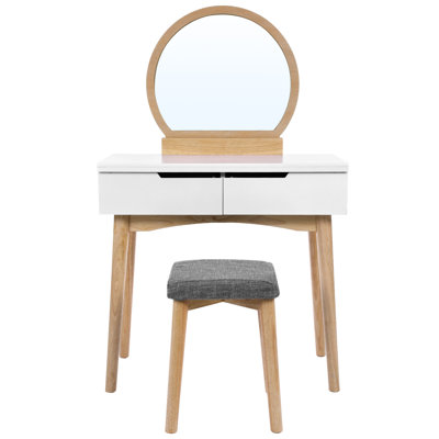 Wrought Studio Arinze Vanity Set with Stool and Mirror & Reviews | Wayfair