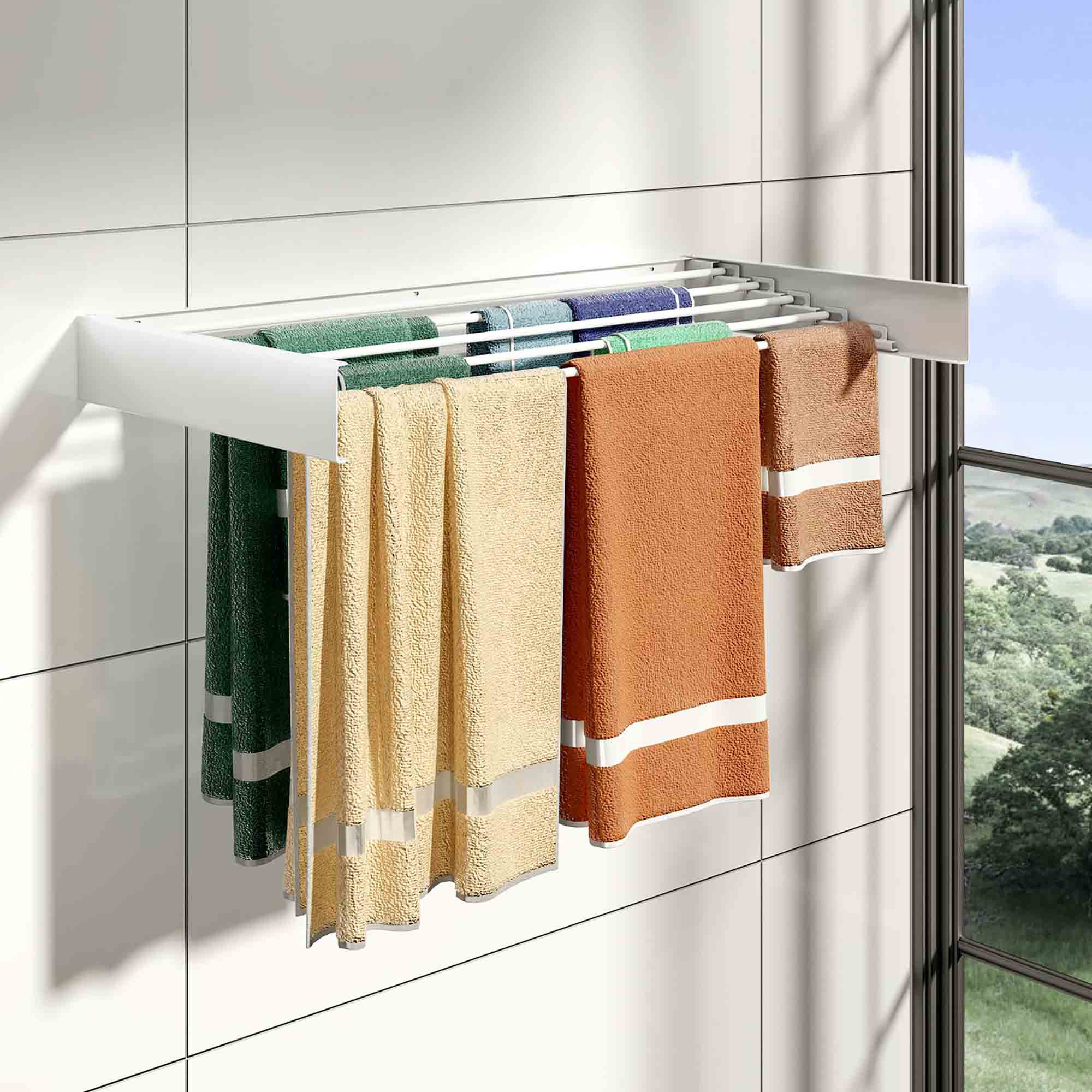 MOHAAB Aluminum Wall-Mounted Drying Rack | Wayfair