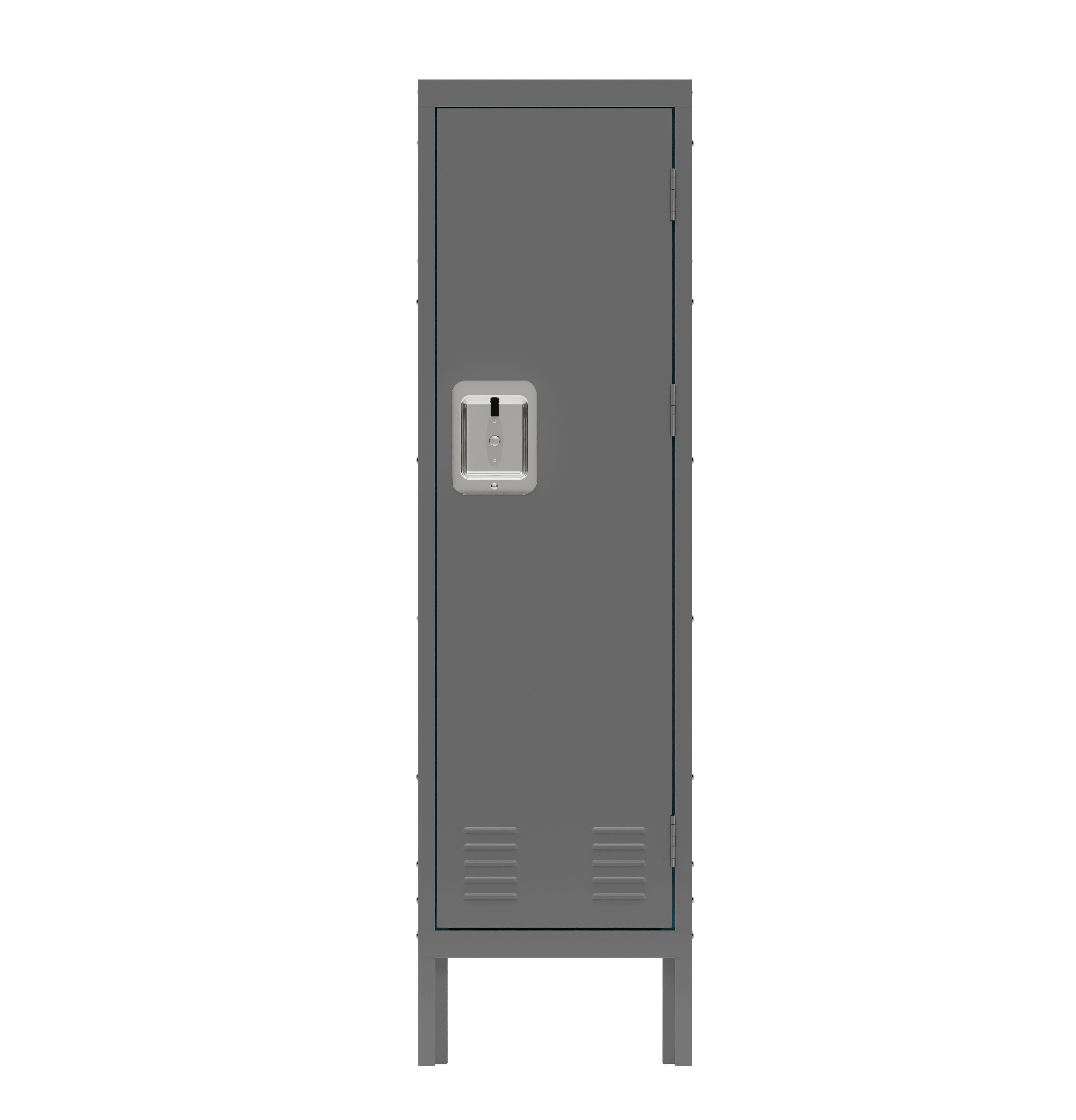 Novobey 1 Door Tall Single Metal Locker-Retro Style Storage Cabinet ...