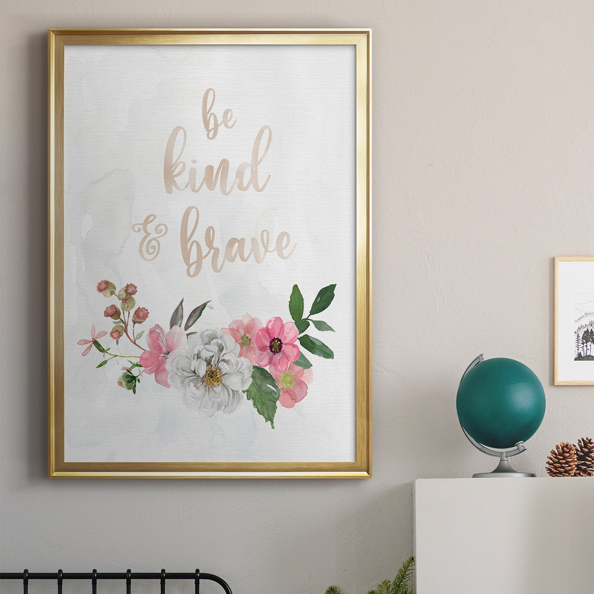 Wexford Home Be Kind And Brave Premium Framed Print - Ready To Hang ...