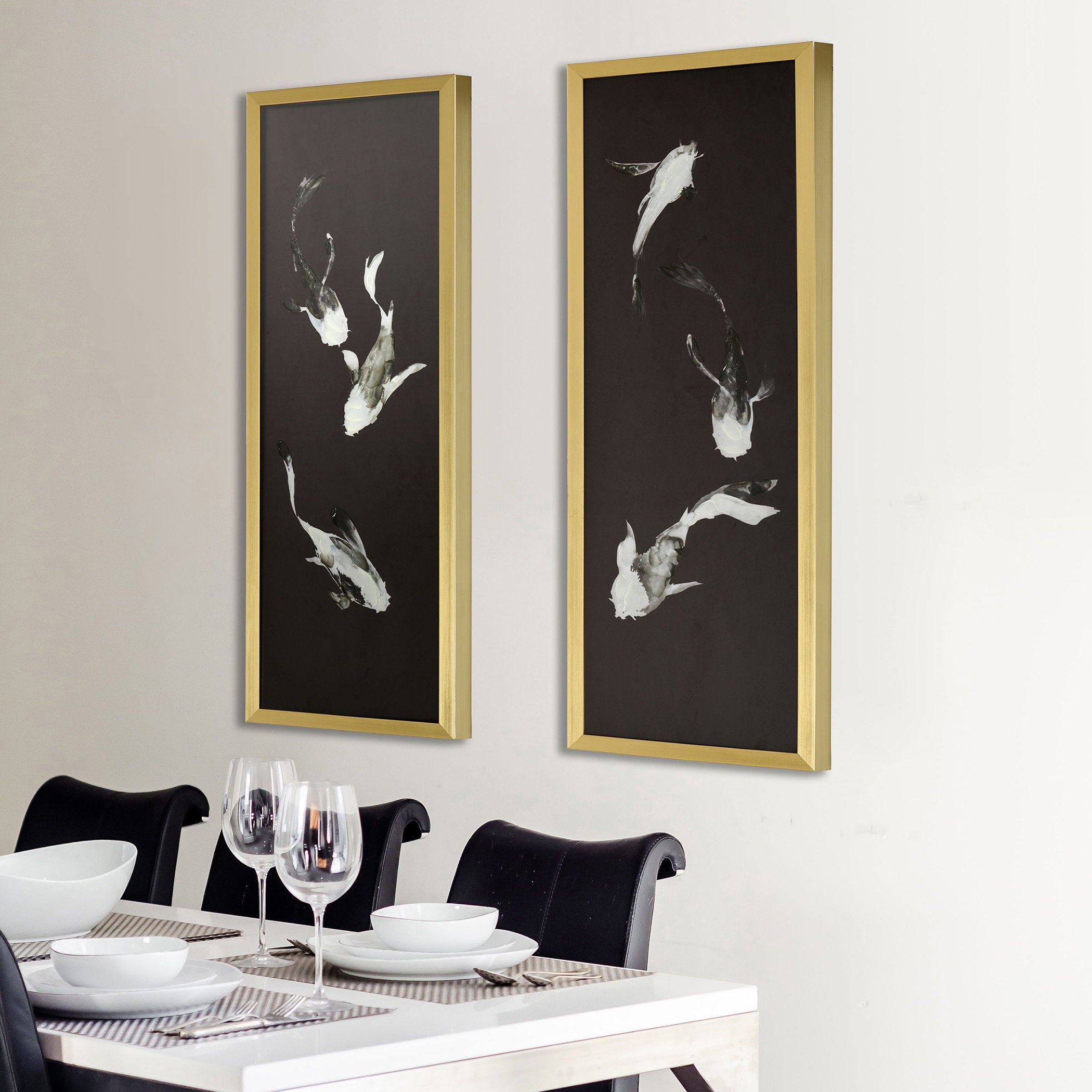 Bayou Breeze Koi Fish - Set of Two Printed Wall Art with Hand Painted ...