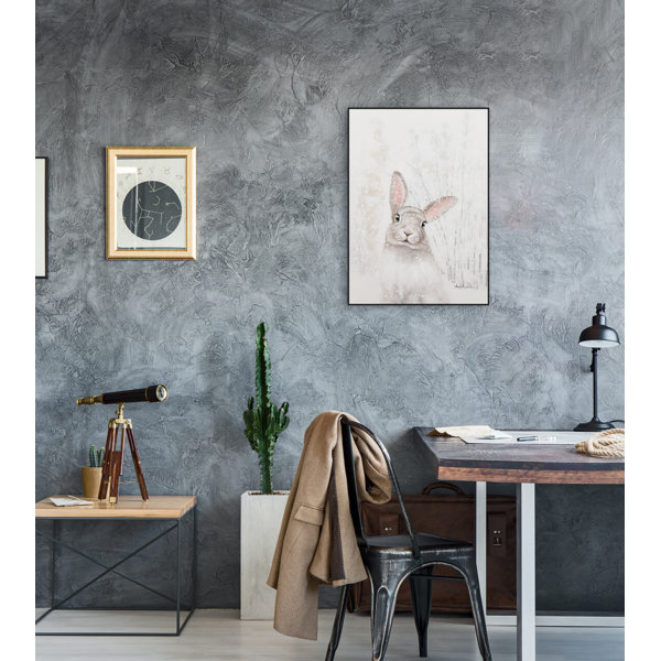 Isabelle & Max Hand -painted acrylic painting of a gentle snow hare ...