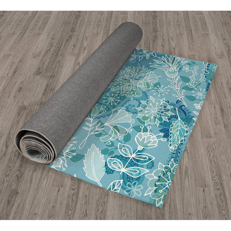 Red Barrel Studio® Newfields Floral Blue/Green Area Rug | Wayfair
