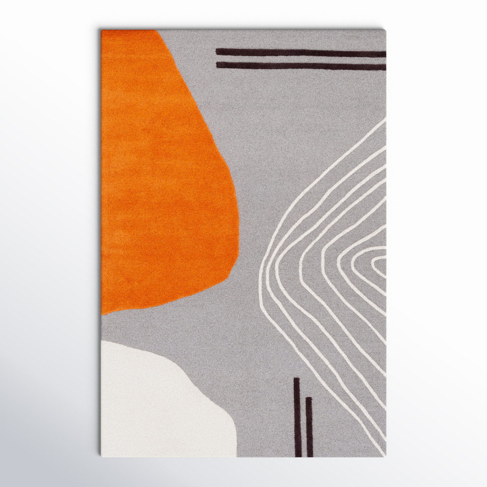 AllModern Felipe Handmade Wool Gray/Rust/Orange Rug & Reviews | Wayfair