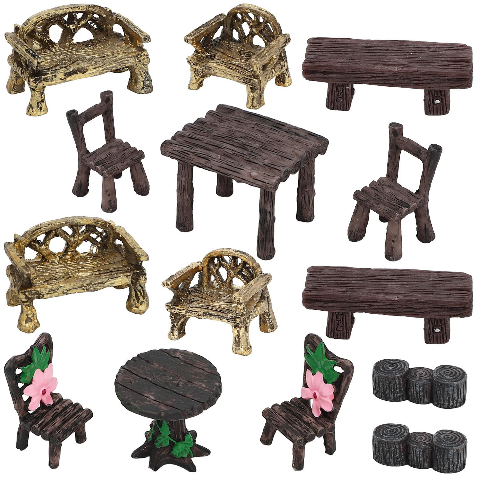 Millwood Pines Garden Micro Accessories, Mini Tables And Chairs, Mini ...