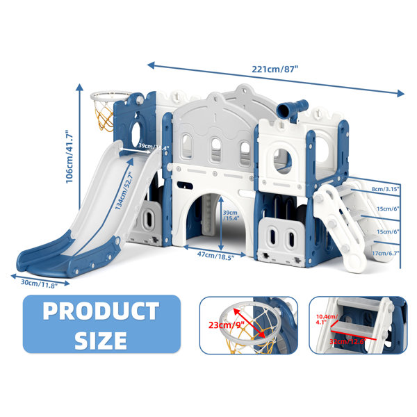 GLAF 8-in-1 Toddler Slide, Kids Slide with Climber, Indoor Outdoor ...