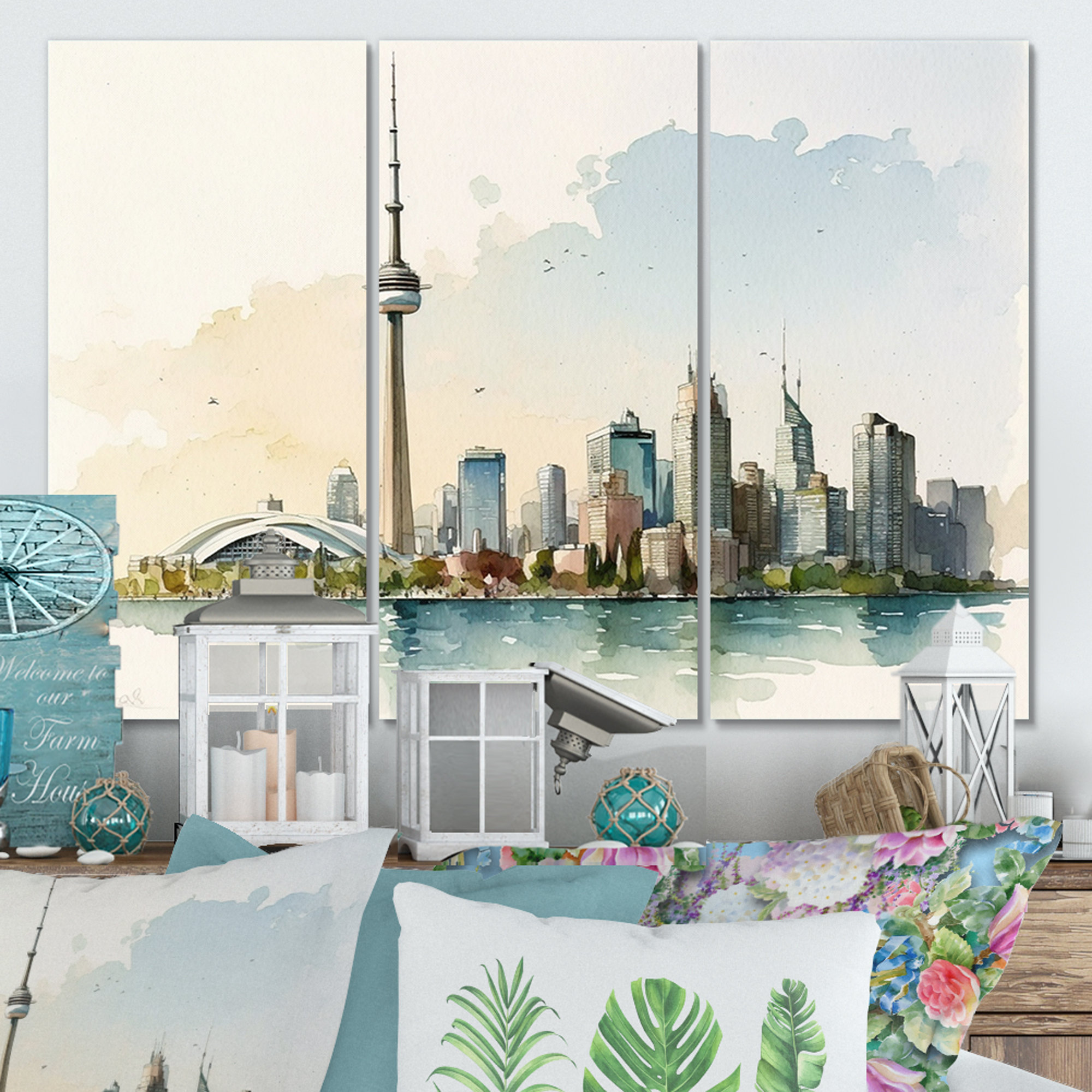 Lark Manor™ Toronto Skyline II - 3 Piece on Canvas | Wayfair