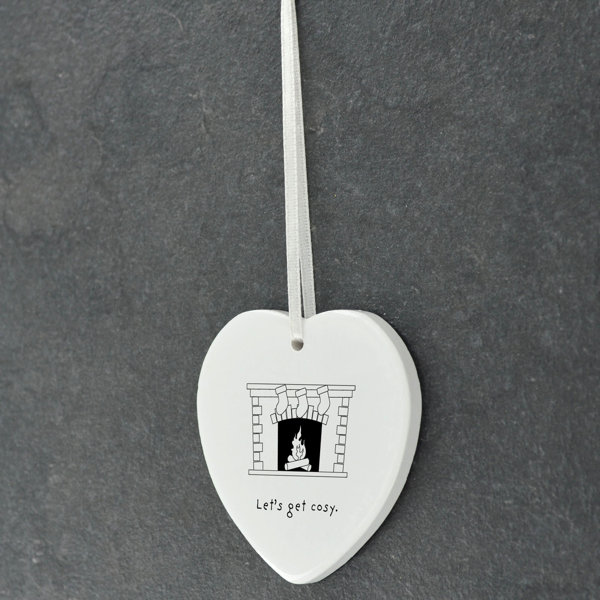 Happy Larry Lets Get Cosy Heart Shaped Ceramic Ornament | Wayfair.co.uk
