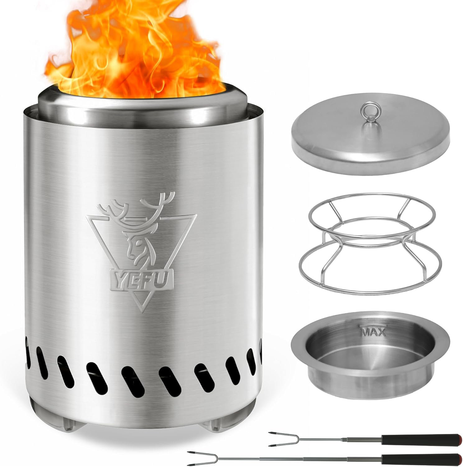 INKEDZ Smokeless Tabletop Fire Pit, Indoor Outdoor Table Top Firepit ...