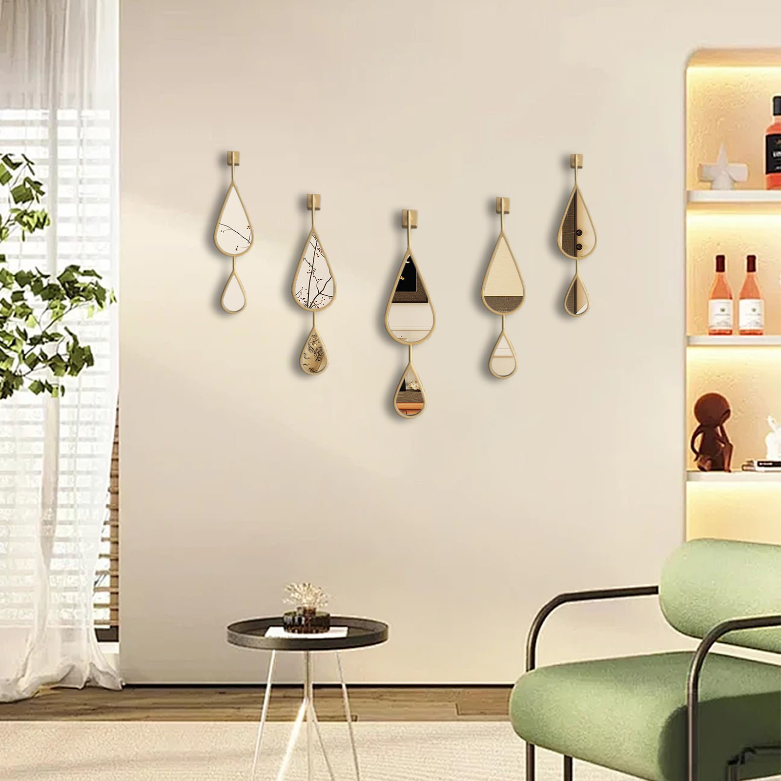 Mercer41 Wall Mirror Decorative Mirrors Mounted Decor Tear Drop Shape ...