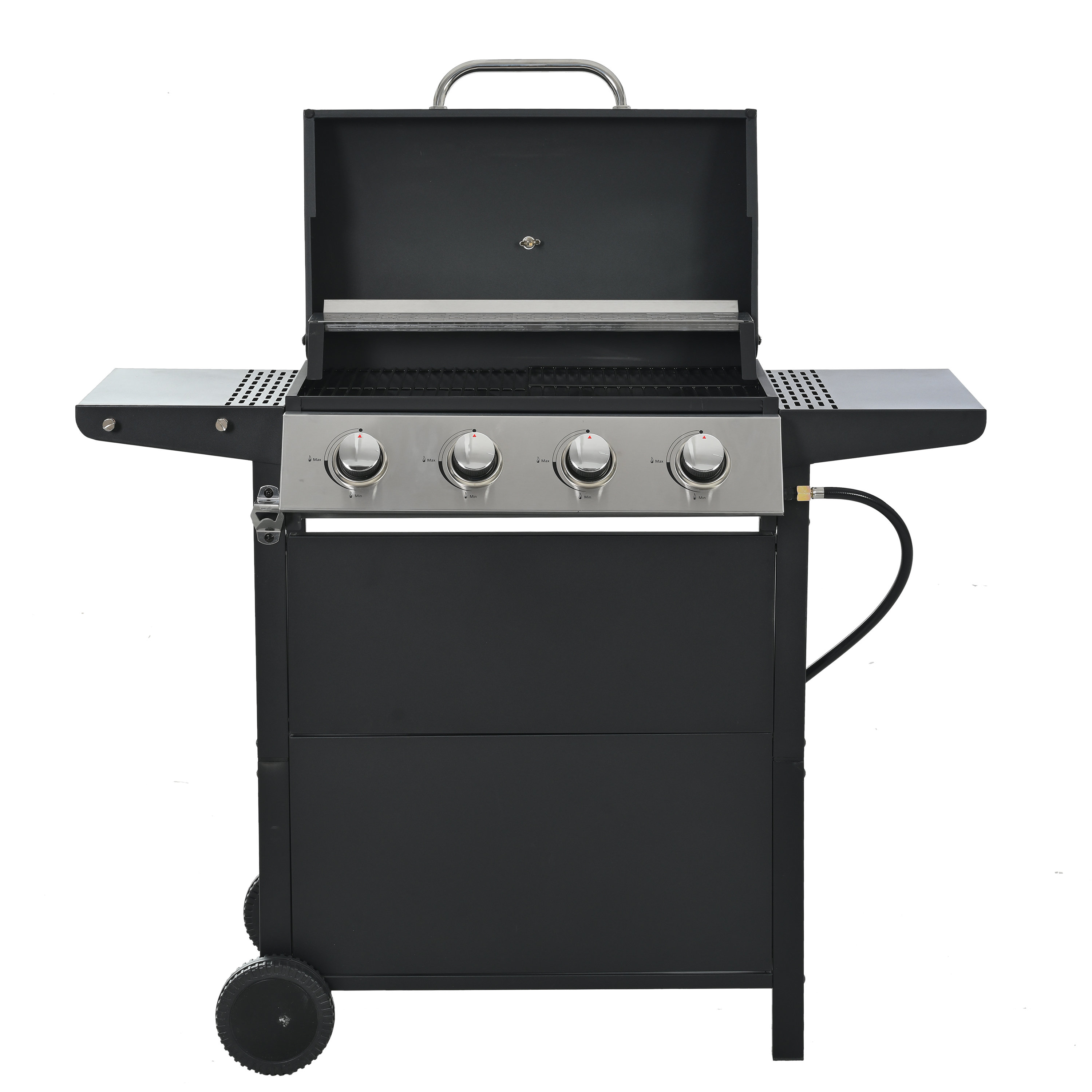 Arlmont & Co. Propane Gas Grill 4 Burner Barbecue Grill, Stainless ...
