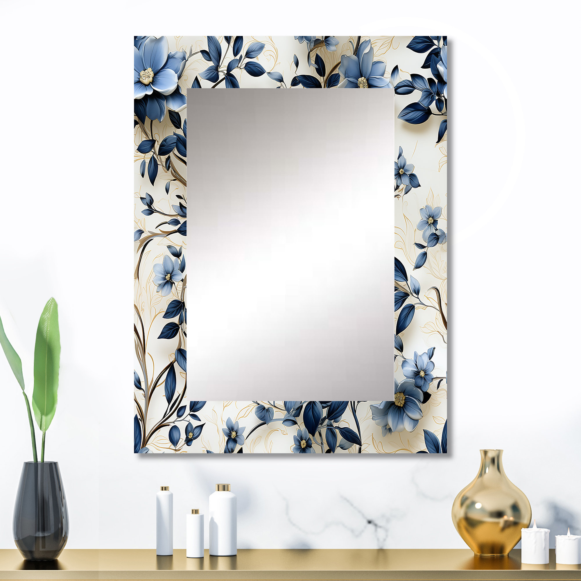 Fleur De Lis Living Cobalt Blue Filigree Vines Victorian Pattern ...