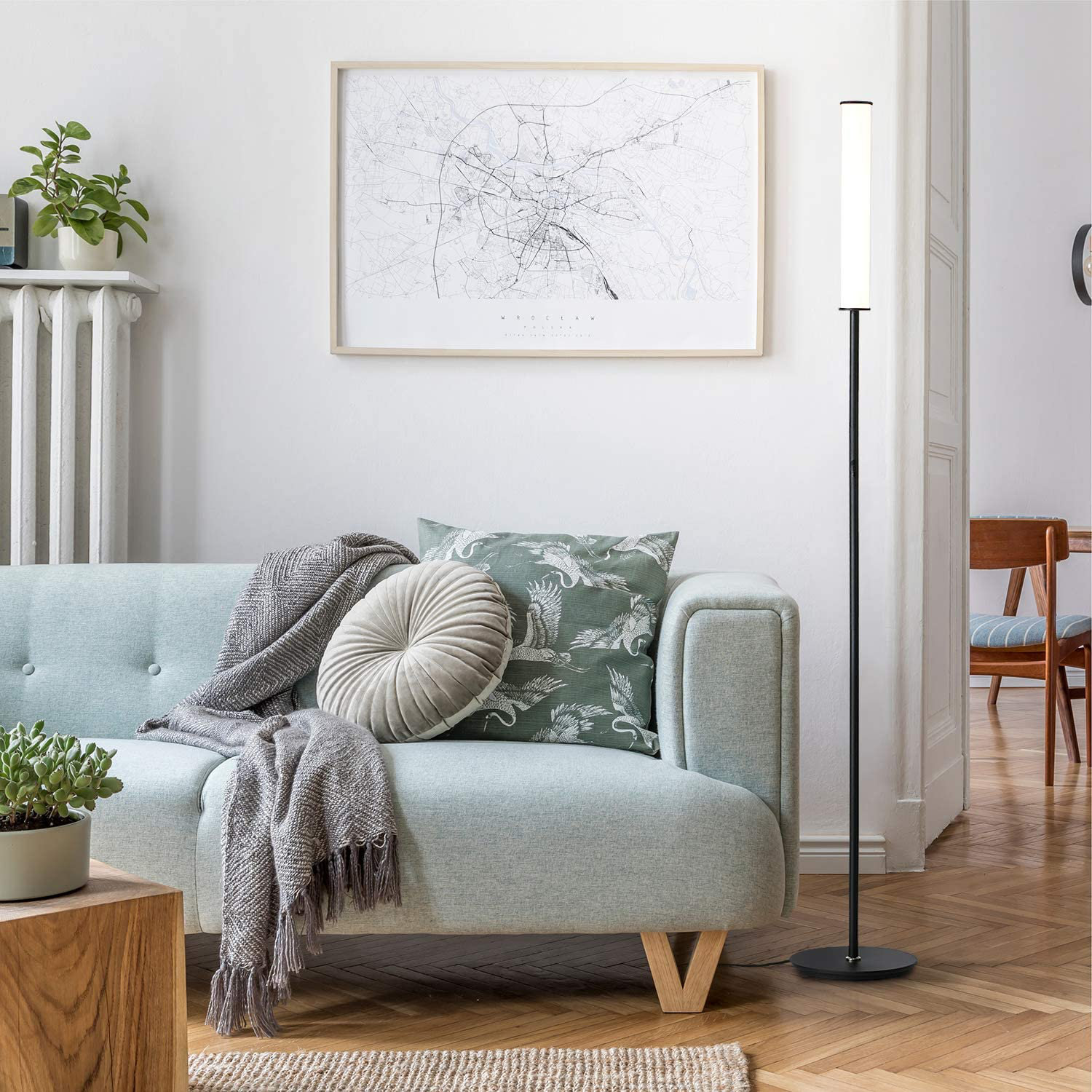 Mercer41 Delean LED Column - Cylinder Floor Lamp with Remote Control ...