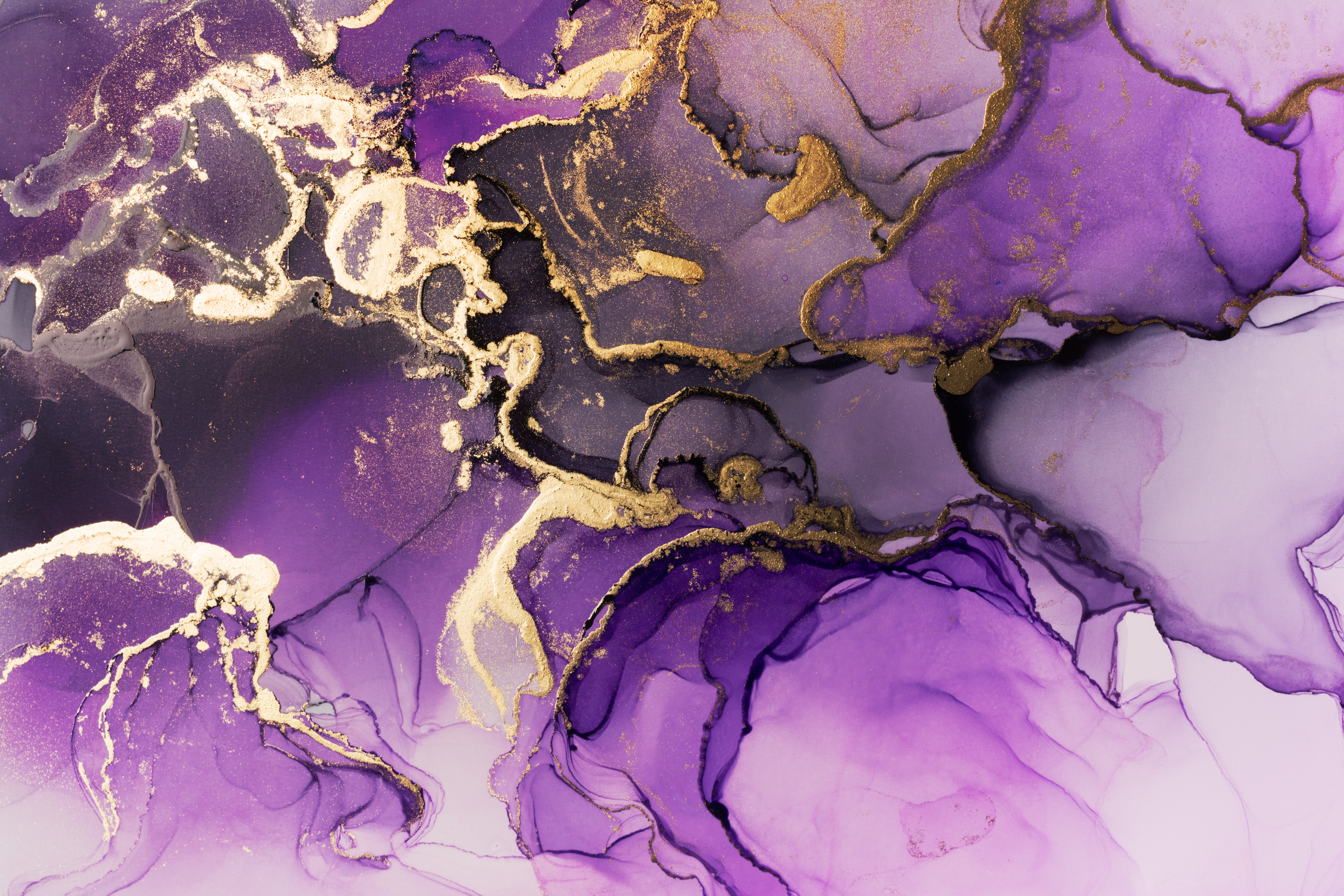 Mercer41 Meston Purple And Golden On Canvas by Victoriya89 Graphic Art ...