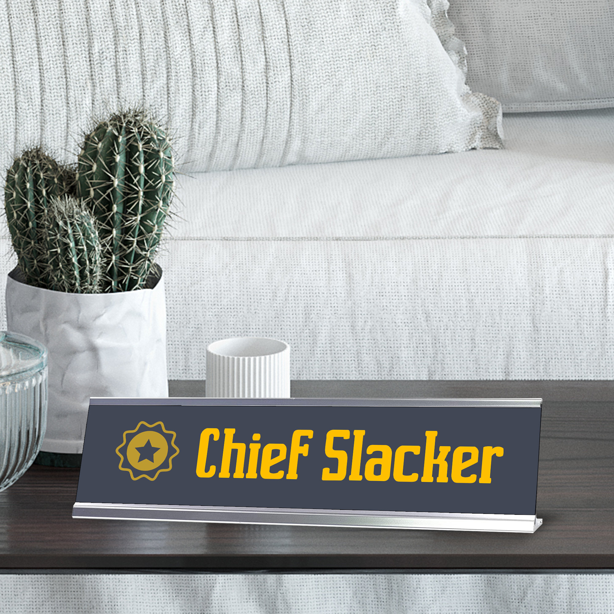 Signs ByLITA Chief Slacker Desk Sign | Wayfair