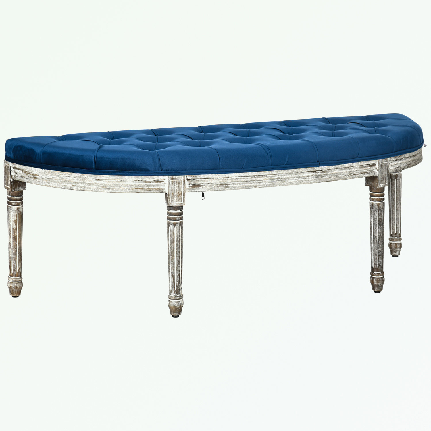 Alcott Hill® half-moon shape Upholstered benches with button tufted ...