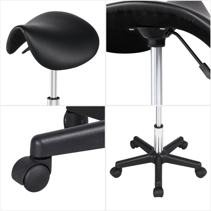 Inbox Zero Krail Adjustable Height Ergonomic Lab Stool with Wheels ...