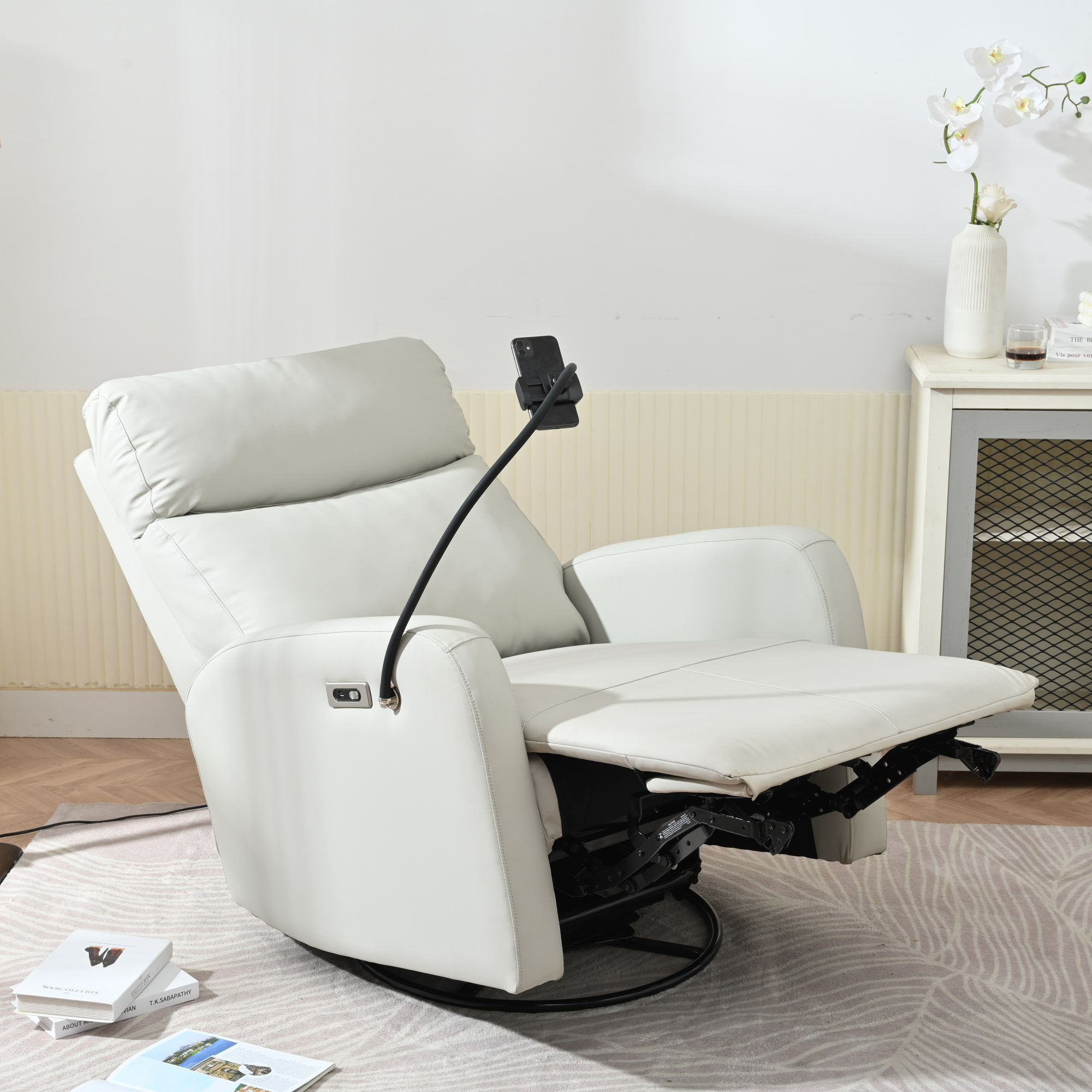 Hokku Designs 270° Power Swivel Rocker Recliner Chair, Electric Glider ...
