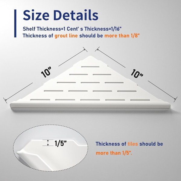 Orren Ellis 2-Pack 10" Corner Shower Shelf, 304 Stainless Steel ...