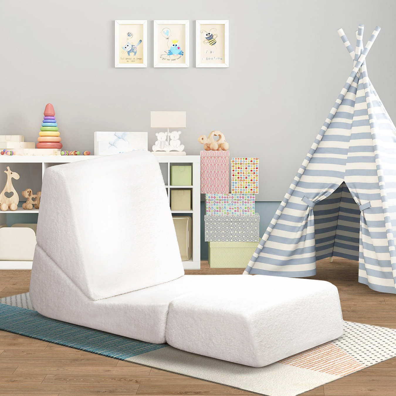 Ebern Designs 2-In-1 Flip Open Toddler Sofa For Playroom - Wayfair Canada
