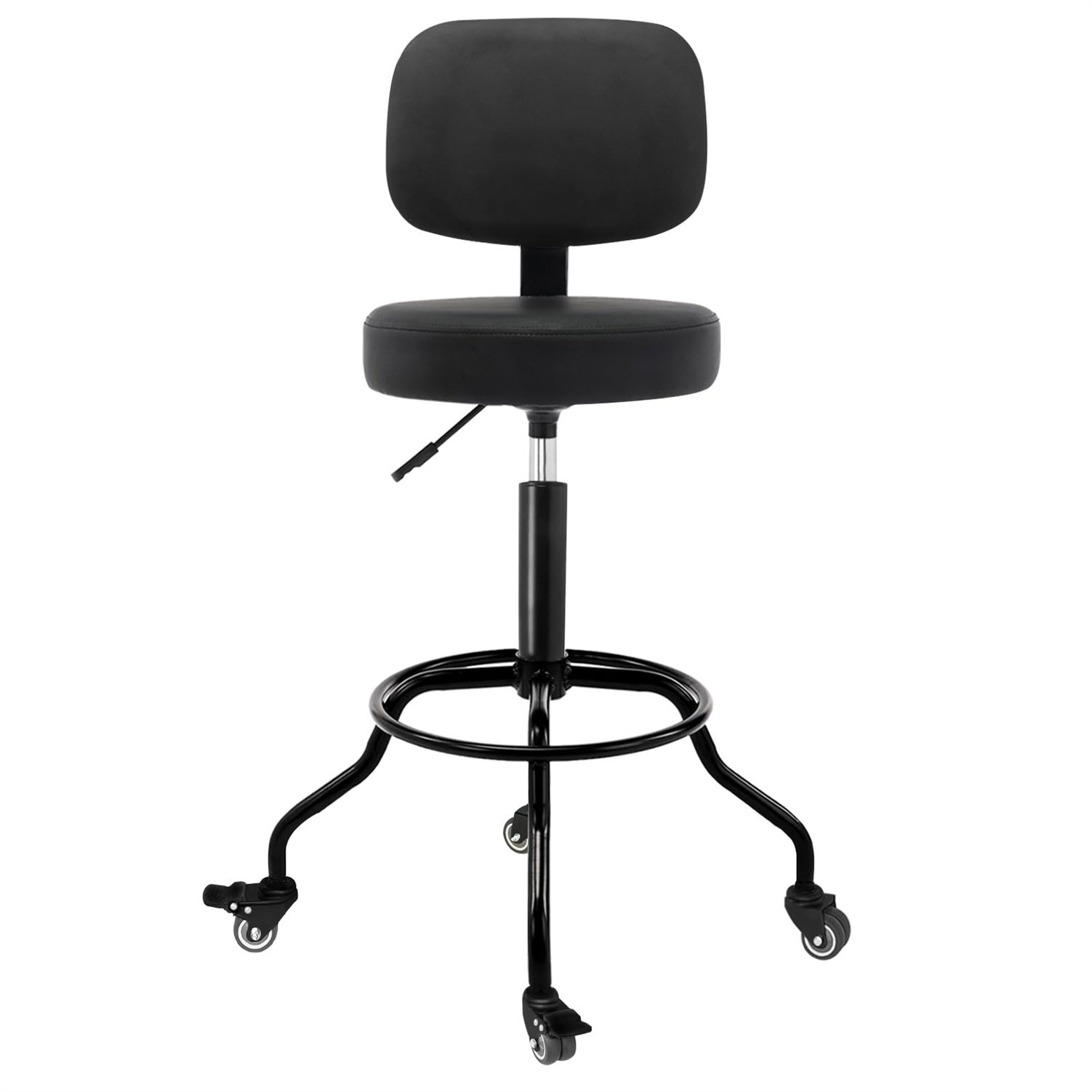 17 Stories Industrial Counter Height Adjustable Rolling Stool: Dual ...