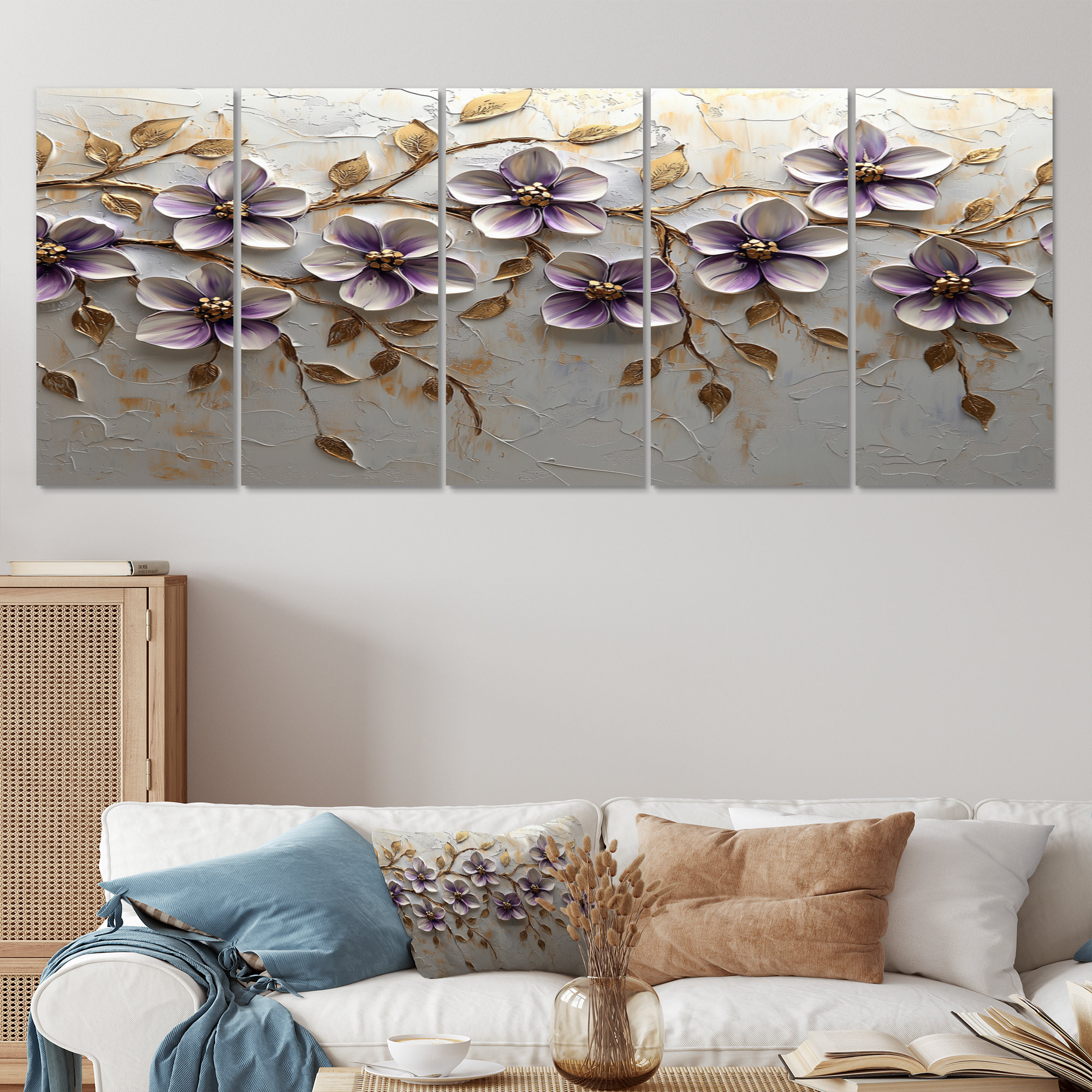 House of Hampton® Purple Blooming Lilac Harmony - Lilacs Wall Art Set ...