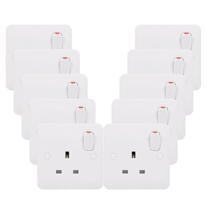 Schneider Electric Moulded Single Power Wall Mounted Socket | Wayfair.co.uk