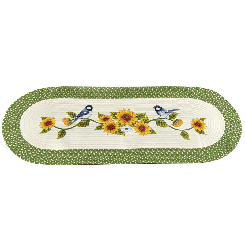 Ophelia & Co. Charming Sunflower Birds Braided Accent Rug | Wayfair