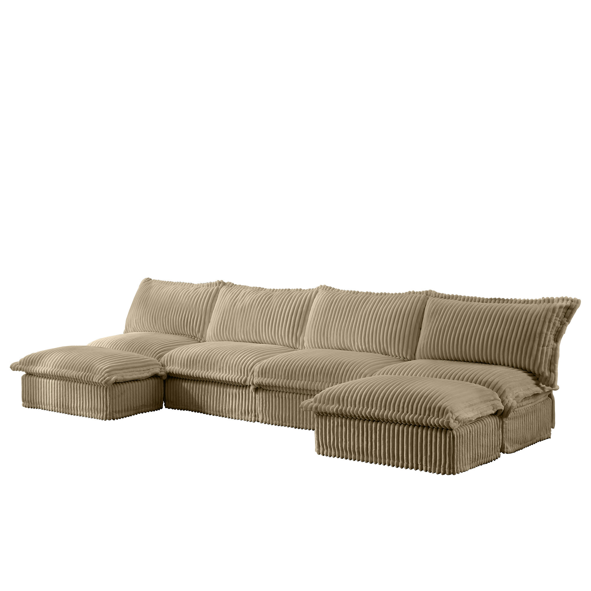 Latitude Run® Luxuriously Comfortable Slipcovered 4-seater Sectional Sofa With Reversible ...