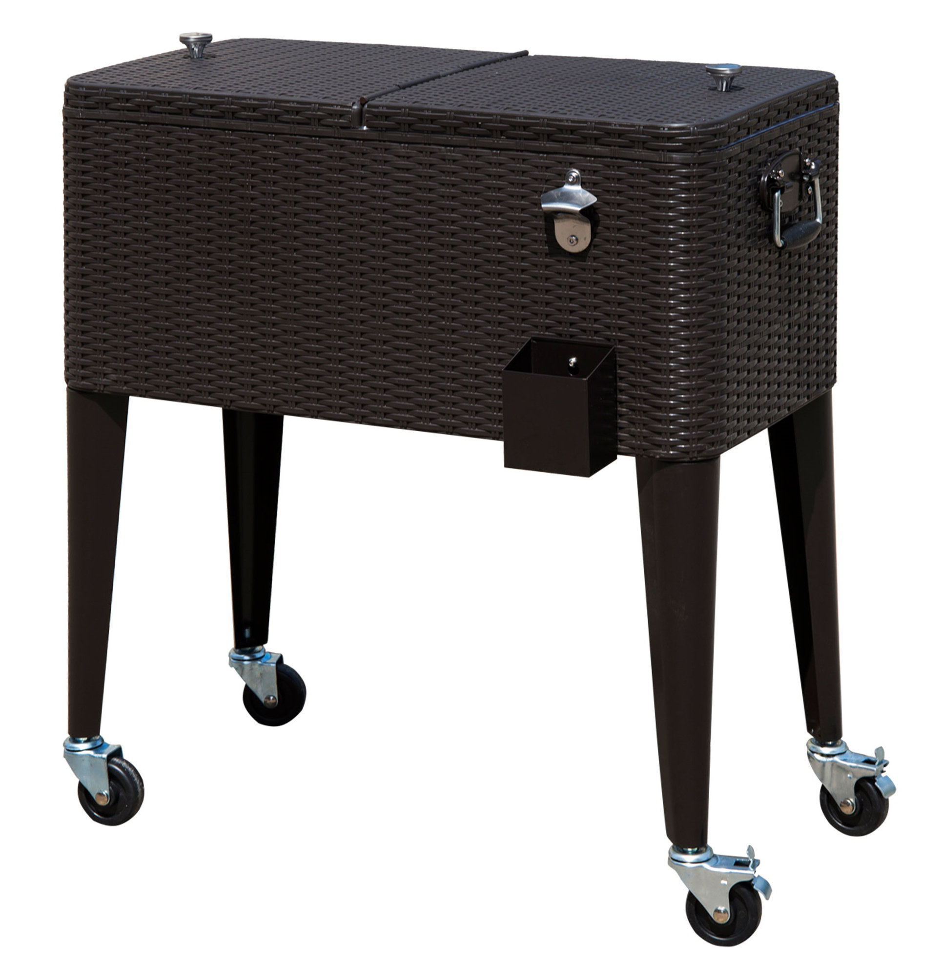 Hokku Designs Outsunny 80 QT Rolling Cooling Bins Ice Chest on Wheels ...