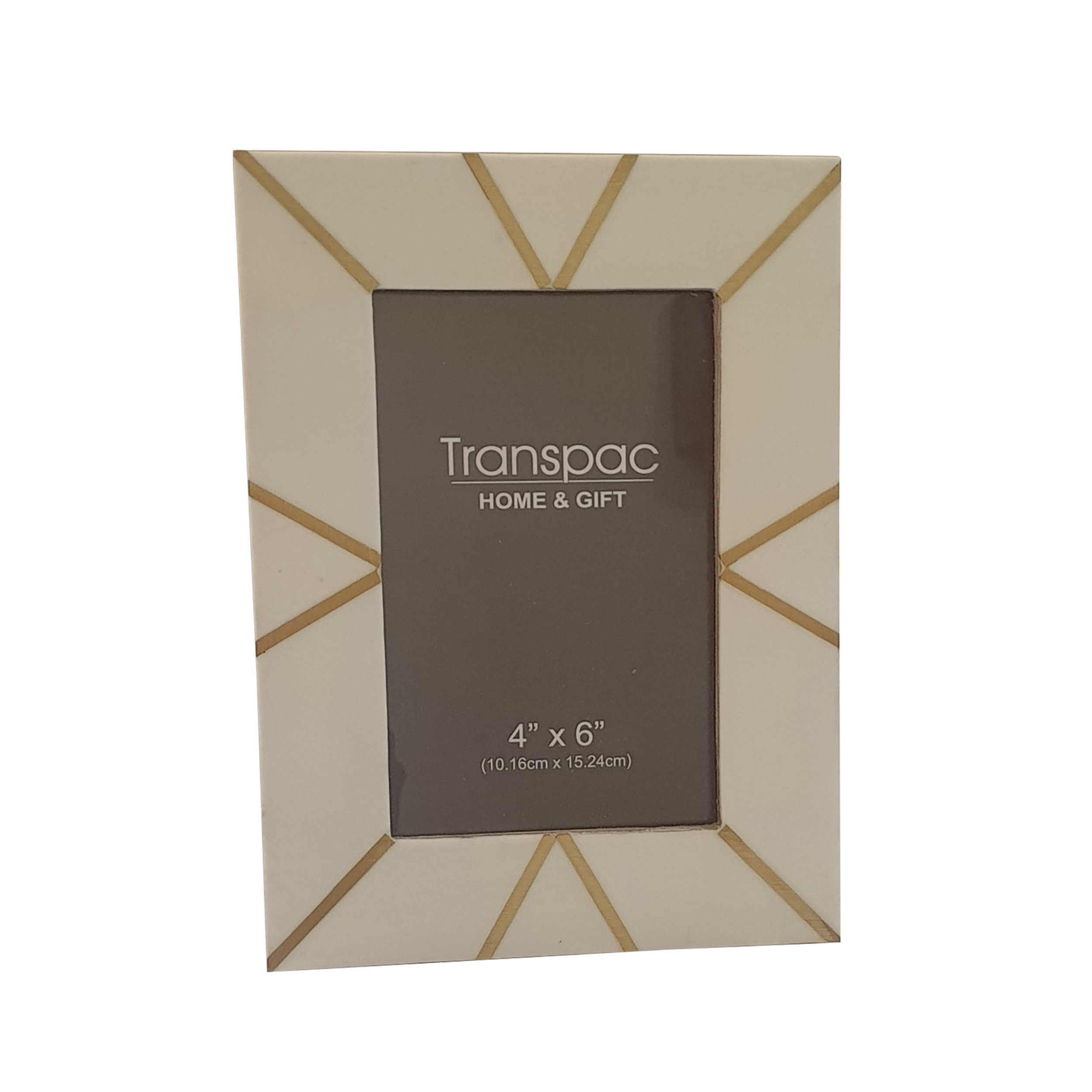 Ebern Designs VIP Wood 8 in. White Diagonal Lines 4x6 Photo Frame ...