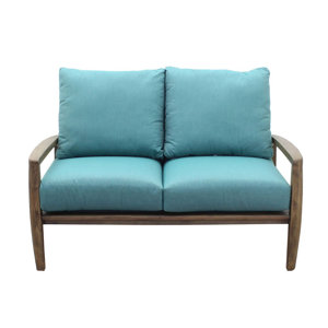 Rosecliff Heights Shivers 53.94'' Teak Outdoor Loveseat | Wayfair