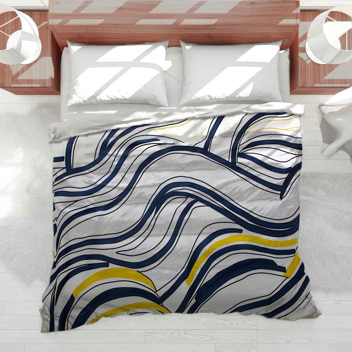 VisionDecor Abstract Ribbons Bedding Cool pattern Comforter Flowing ...