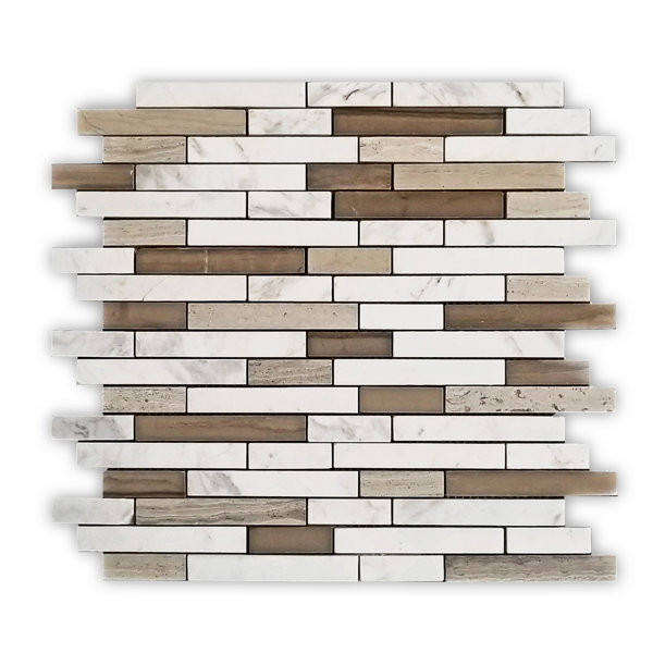 Mango Tile Miami 12" x 12" Marble Linear Mosaic Wall & Floor Tile | Wayfair