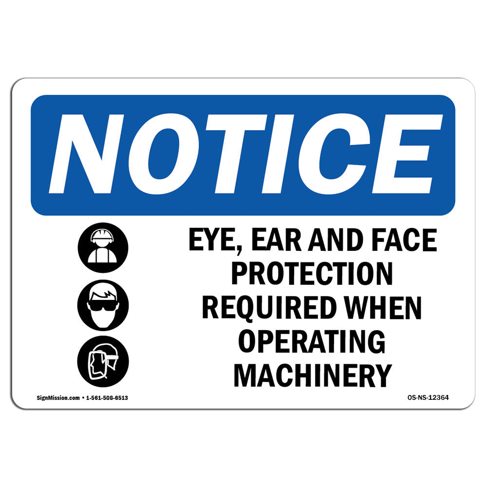SignMission Eye Ear and Face Protection Sign with Symbol | Wayfair