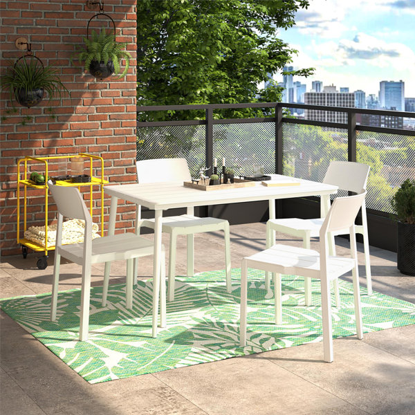Novogratz Chandler 4 - Person Rectangular Outdoor Dining Set & Reviews ...