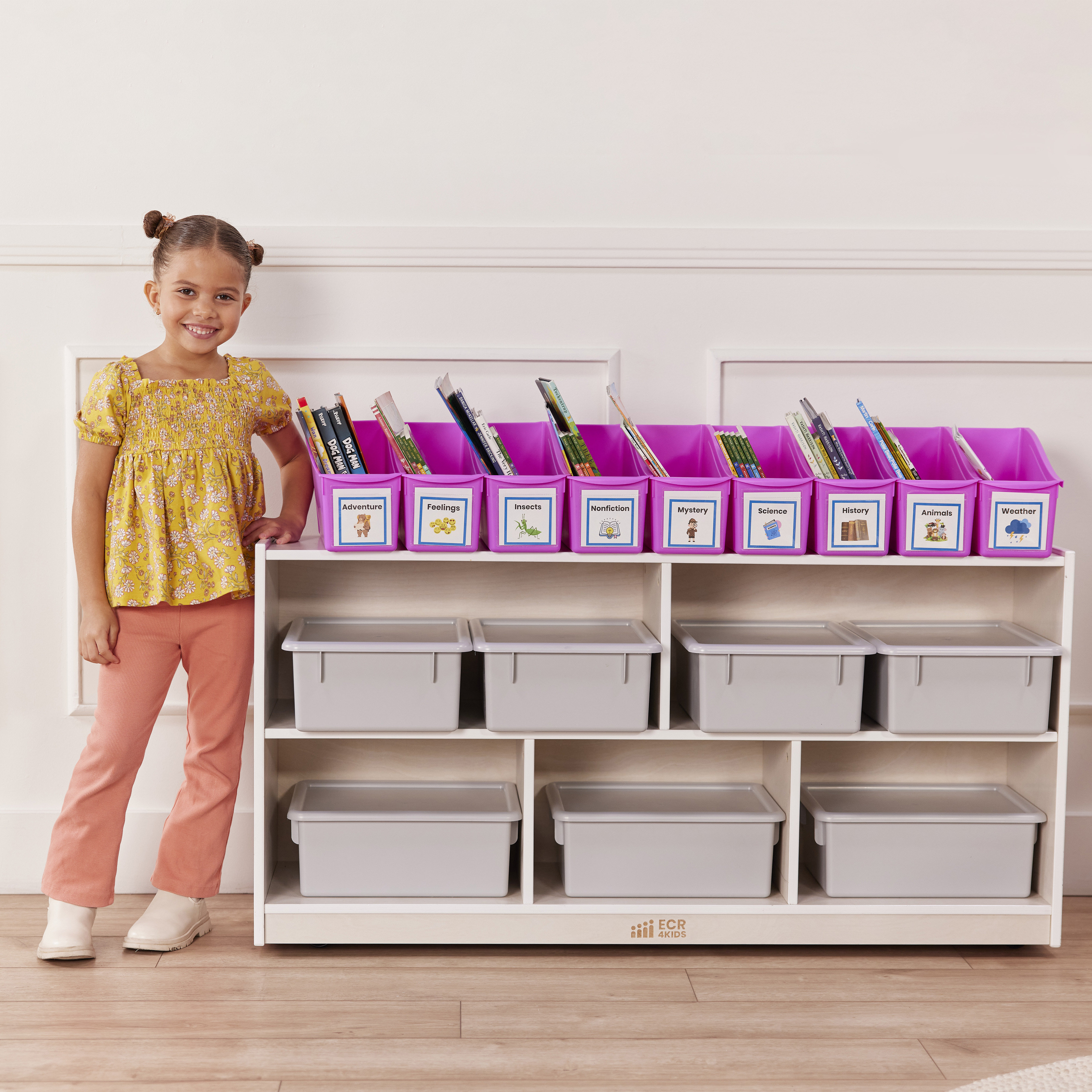 ECR4Kids Linking Book Bin, Interlocking Storage, 10-Piece - Wayfair Canada