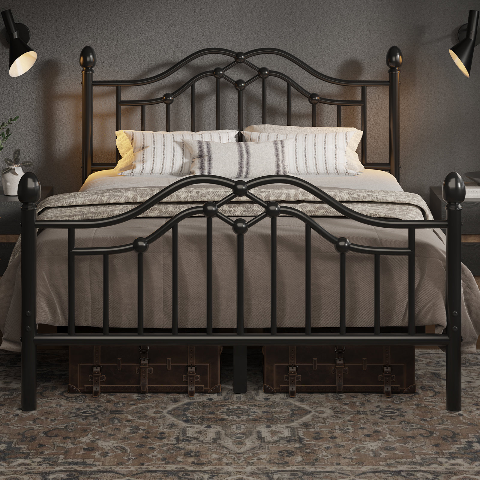 Charlton Home® Exquisite Metal Platform Bed with Sturdy and Stable ...