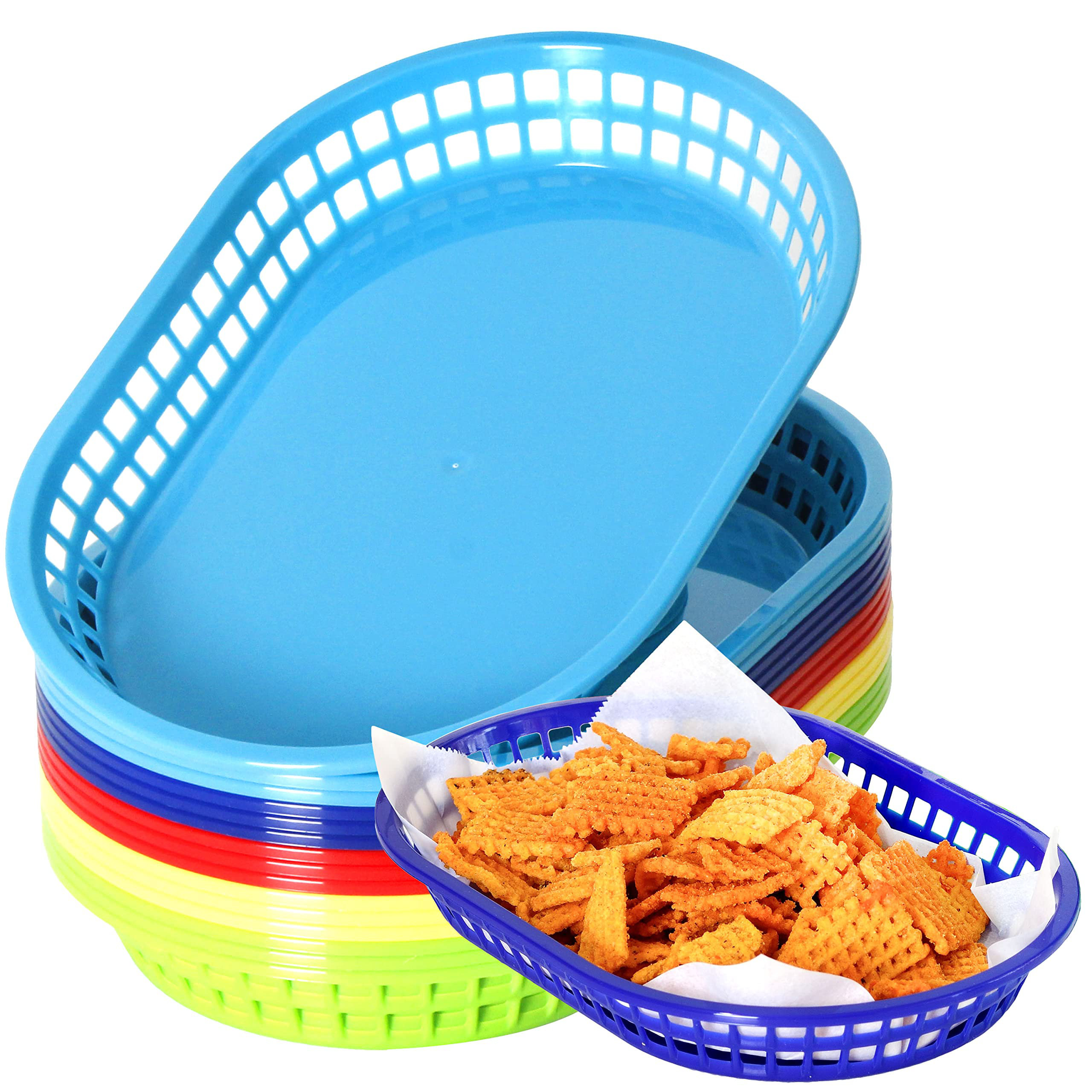 Latitude Run® 15-Pack Plastic Snack Baskets, Rectangular, For Popcorn ...