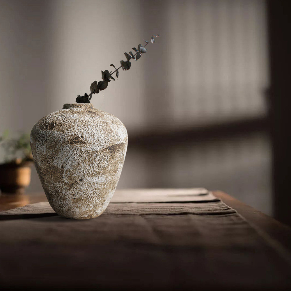 LIWEI Ceramic Vase, Rustic Vintage Decorative Vase, Flower Vases For ...