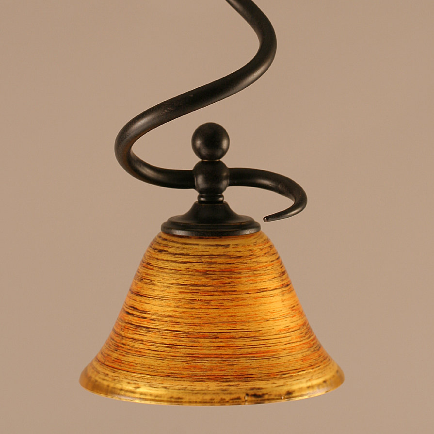 Winston Porter Skypark Stem Hung Mini Pendant Shown In Dark Granite ...