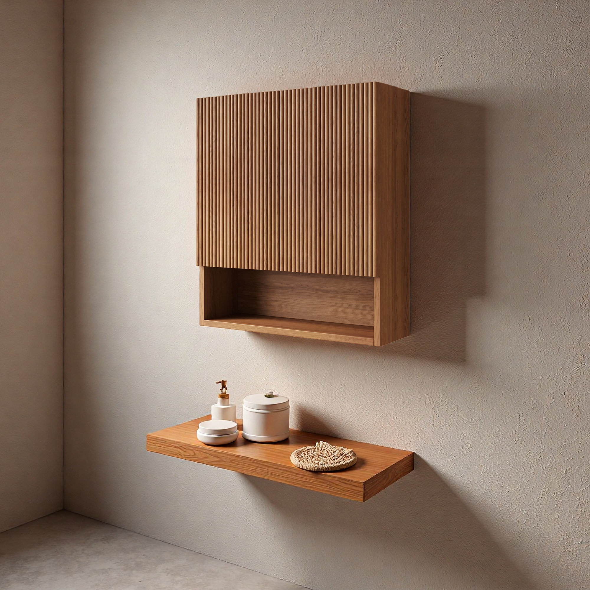 Latitude Run® 26" Wall-Mounted Striped Bathroom Cabinet, With Doors ...